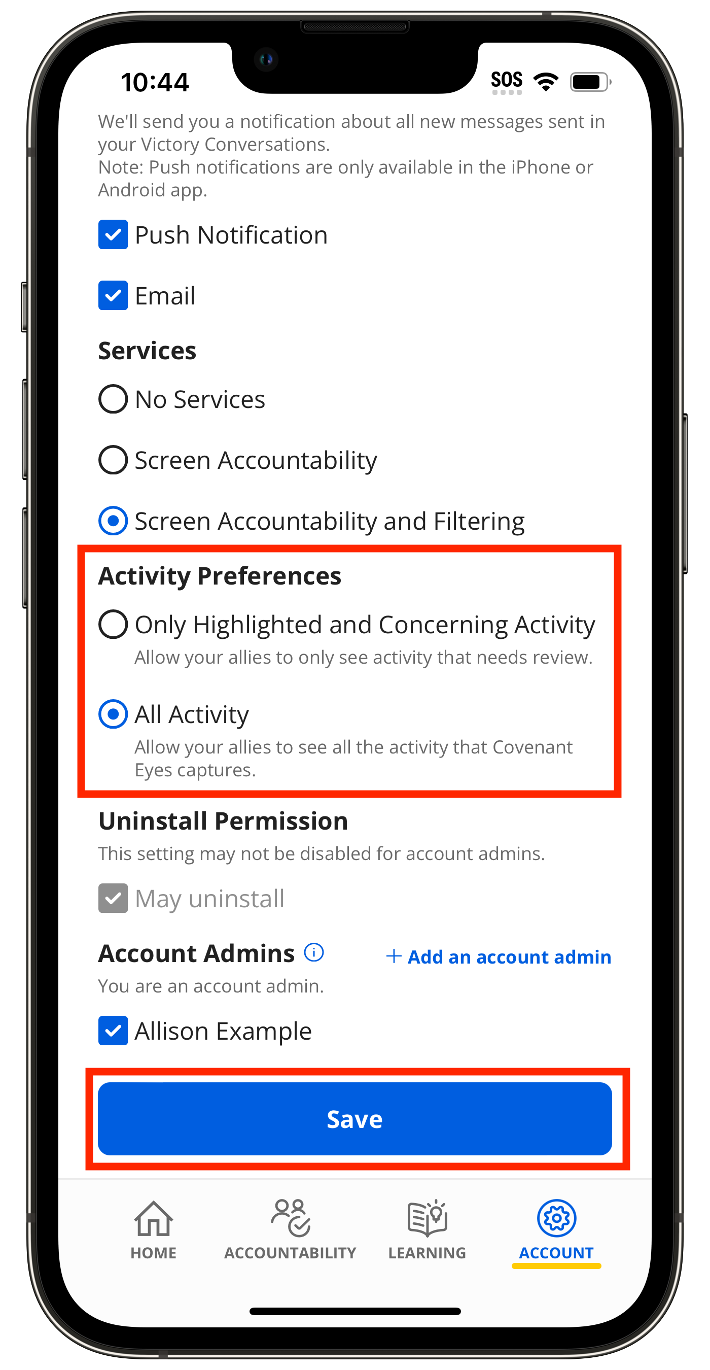 How do I change Activity Preferences? – Covenant Eyes Service Center