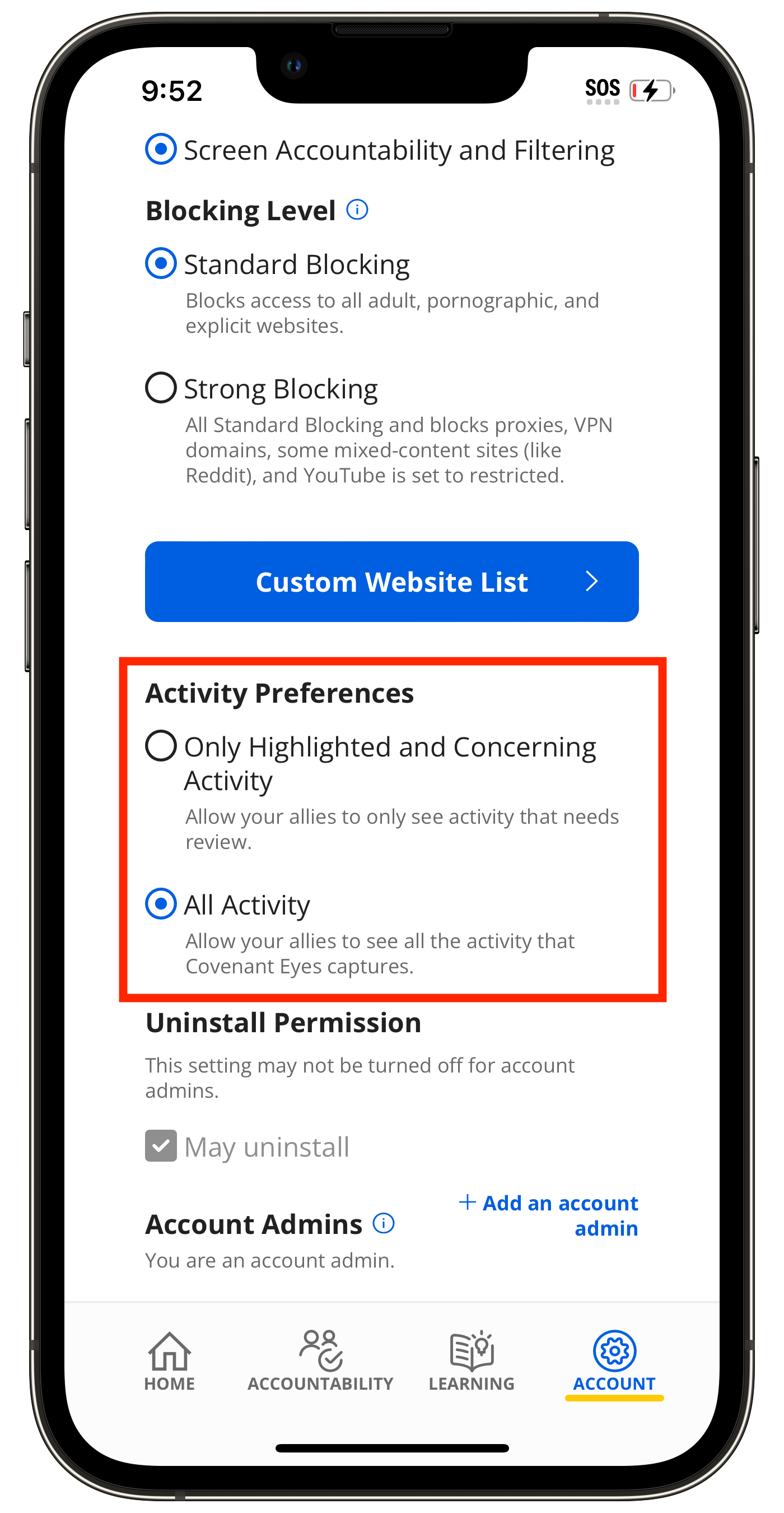 How do I change Activity Preferences? – Covenant Eyes Service Center