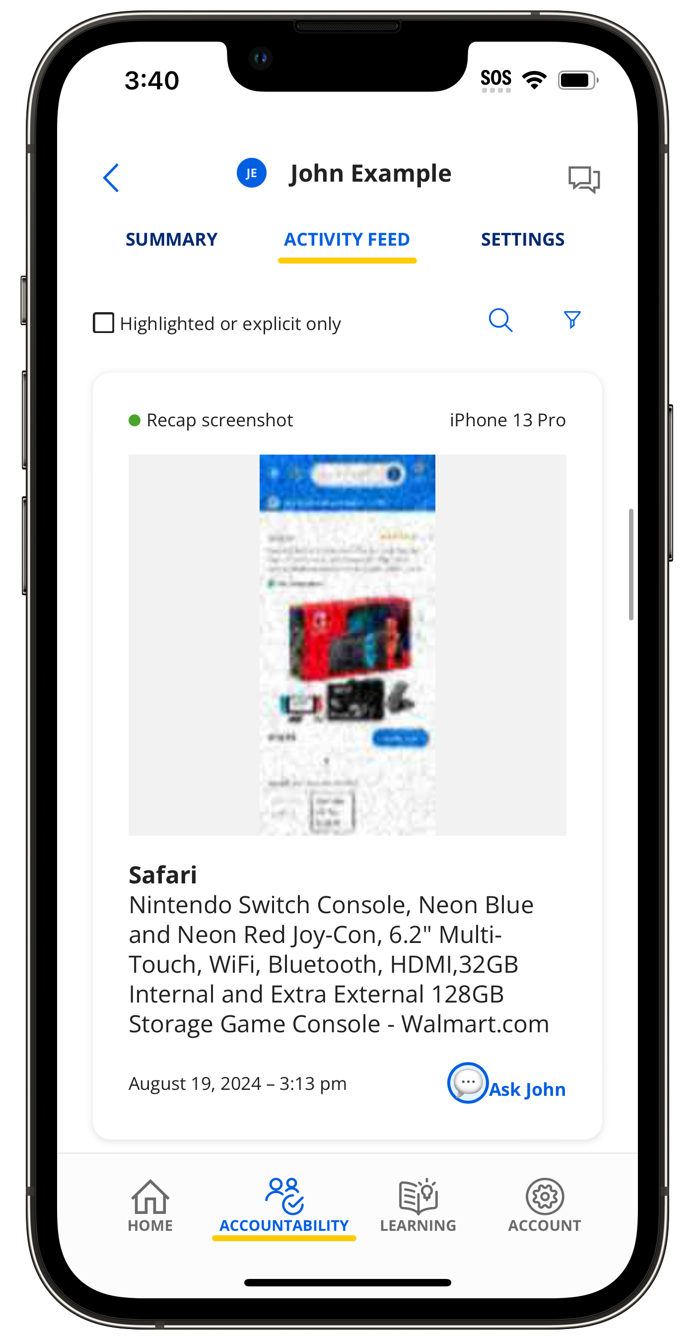 What are Recap, Highlighted Activity, & Explicit Screenshots ...