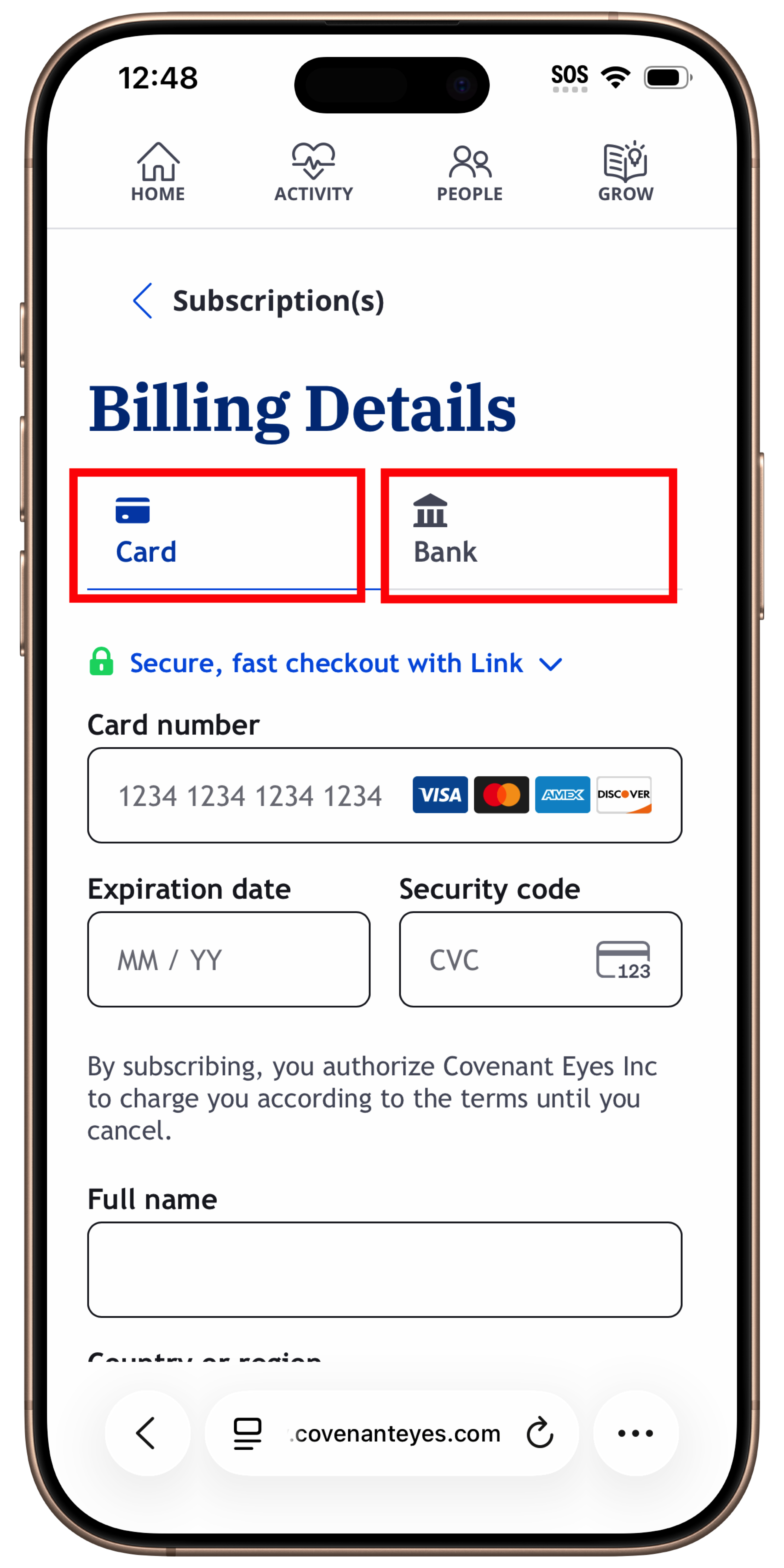 How do I update my credit card or bank account information? – Covenant ...