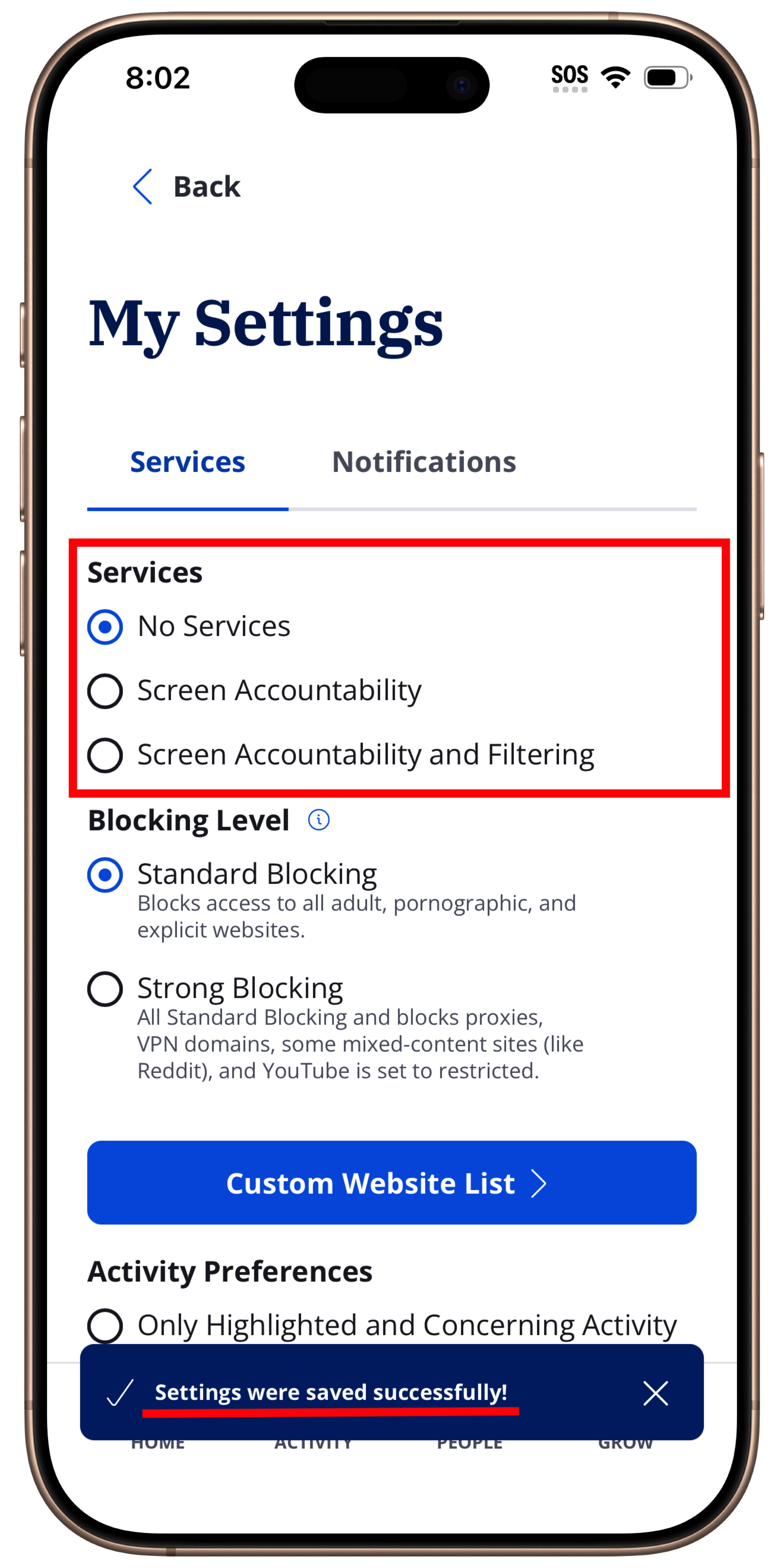 How do I change a username to no services? – Covenant Eyes Service Center